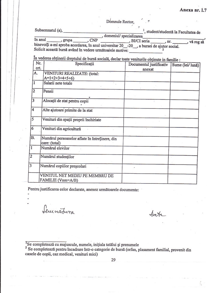 Cerere pt Bursa sociala 2014 - Facultatea de Inginerie a Instalațiilor ...